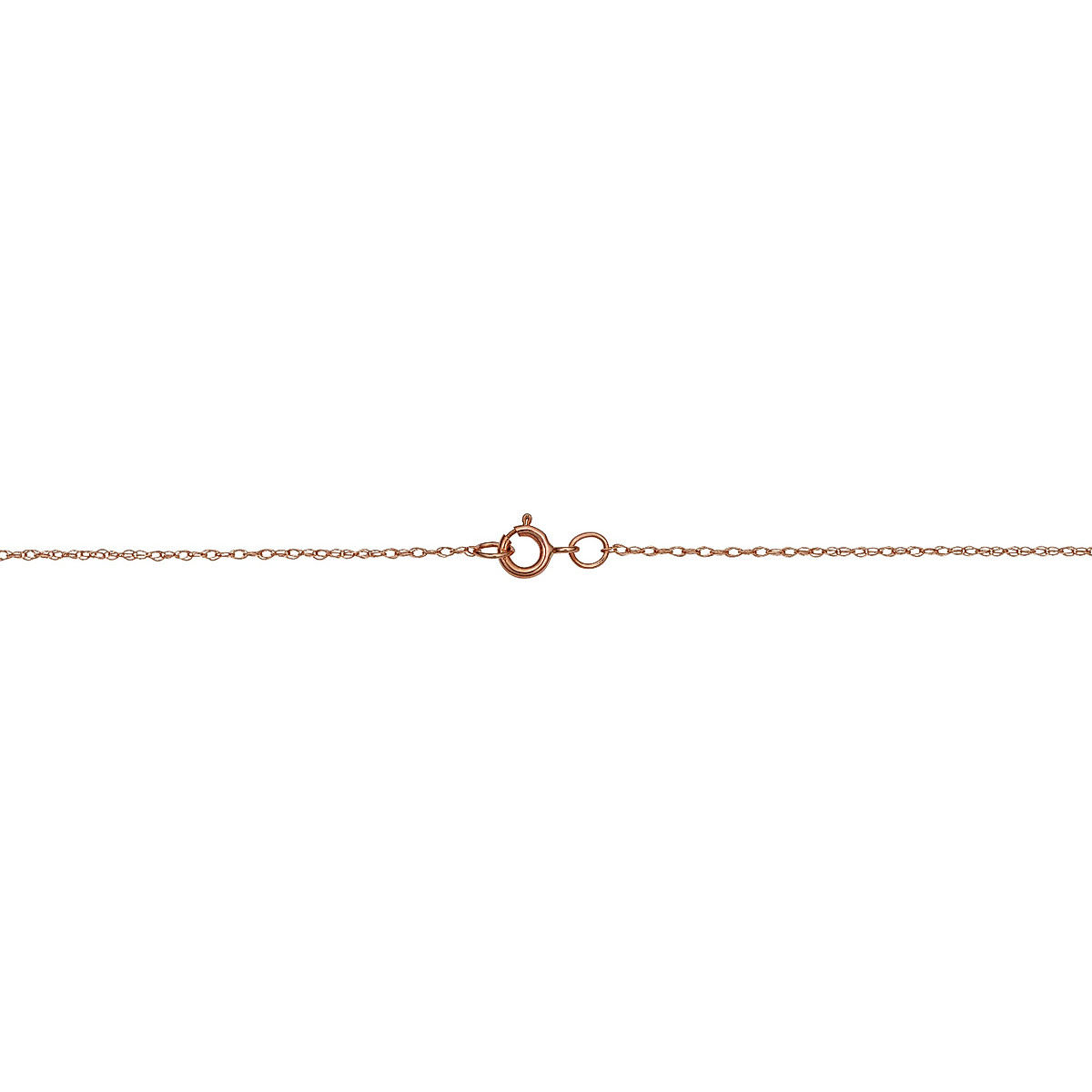 Kooljewelry Solid 10k Rose Gold Dainty Rope Chain Necklace (0.7 mm, 18 inch)