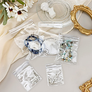 160 Pieces Self Seal Jewelry PVC Bags Plastic Anti Tarnish Jewelry Storage Bags Clear Jewelry Organizer Bag Jewelry Pouches Small Zipper Bags for Holding Earring Ring Necklace Jewelry, 5 Sizes