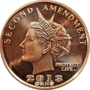 Jig Pro Shop Second Amendment Liberty Gun Dollar Series 1 oz .999 Pure Copper Round/Challenge Coin (2013 AR-15 Rifle)