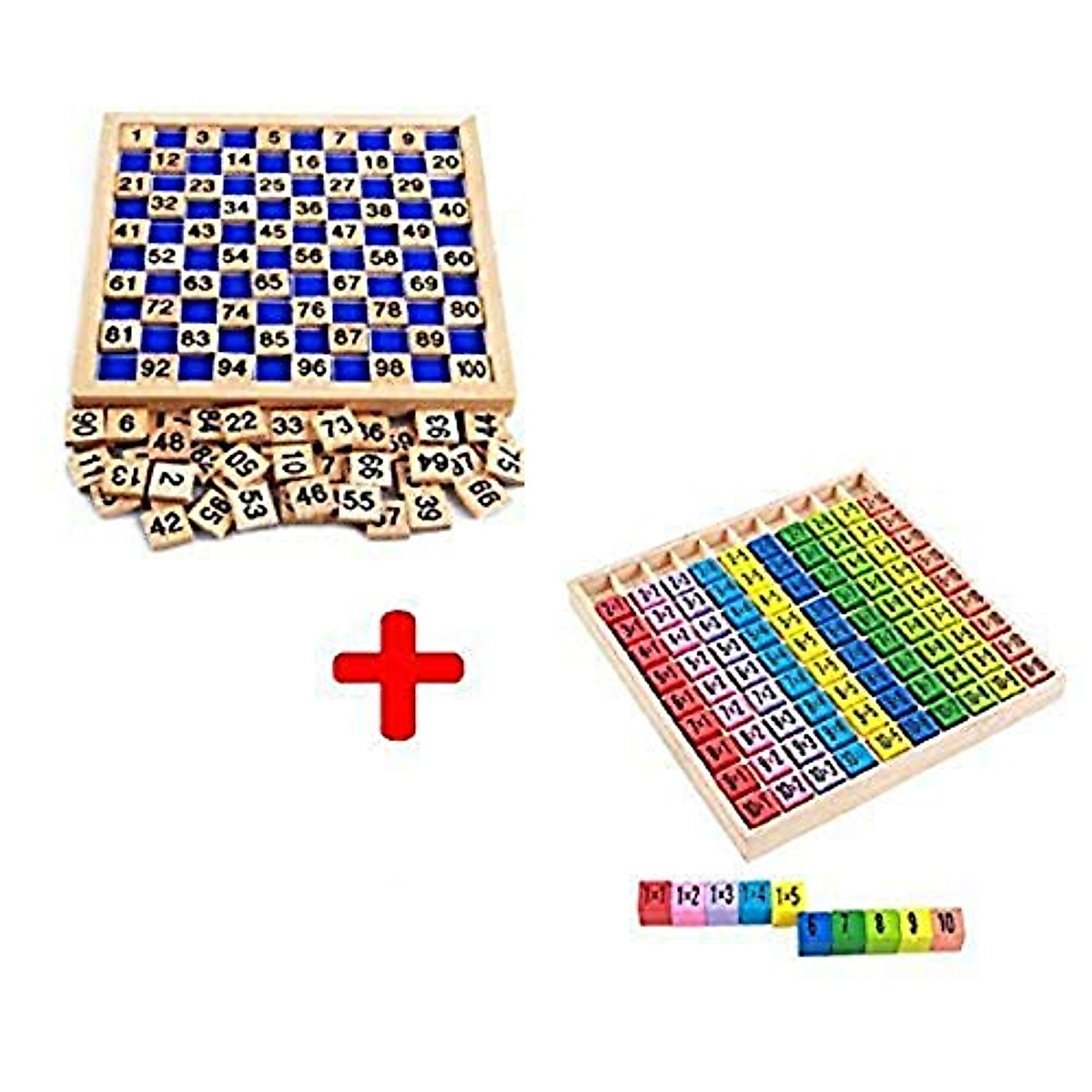 DANNI Montessori Baby Wood Math 1-100 Digital Cognitive Teaching Aids 1010 Multiplication Table Children Math Number Educational Toys