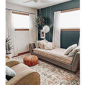 Bolinas Traditional Oriental Living Room Area Rug - Bohemian Vintage Look - Persian Boho Style - Contemporary Abstract Farmhouse Carpet - Multicolor, Beige, Red, Green - 6'7" x 9'