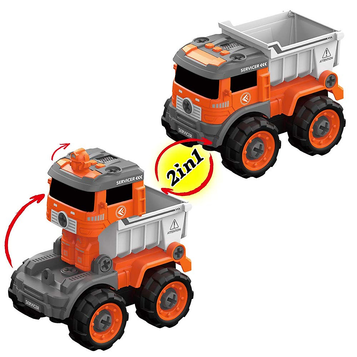 BerrysParadise Take Apart Toys with Electric Drill 4 in 1 Take Apart Toy Drill Remote Control Construction Toy Truck Builder Gift Car Toys for 3 4 5 6 7 Year Olds Boys Toddlers Birthday Christmas