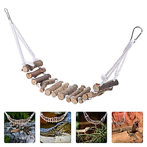 Ipetboom Climbing Pet Suspension Bridge Lizard Accessories Tank Reptile Decor Tank Reptile Ladder Terrarium Reptile Decor Wooden Reptile Ladder Hanging Reptile Decor Wooden Lizard Ladder