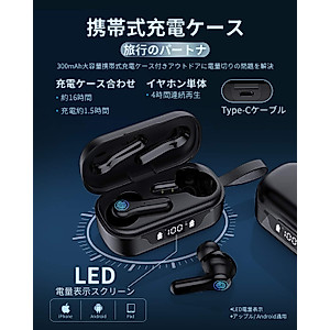 Wireless Earbuds with Bluetooth 5.1 Bluetooth Headphones with Bulit-in Microphone Noise Cancelling Bluetooth Earbuds Stereo Sound 16 Hrs Playtime Earphone with IPX7 Waterproof for iPhone and Android