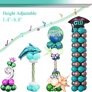 Decojoy Balloon Column Stand Kit Set of 2, 2IN1 Balloons Holder Sets Balloon Arch stand for Floor, 9 Feet Height Adjustable Metal Balloon Tower Pillar for Graduation, Wedding, Party Decoration