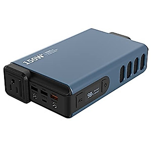 Laptop Power Bank with AC Outlet 150W 32000mAh/115Wh Portable Power Station Laptop Charger USB-C PD100W Fast Charging QC3.0, 7-Port Output External Battery for Camping Travel Emergency Power Outage