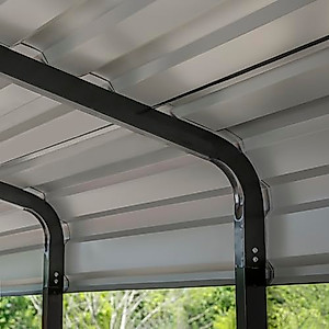 Arrow Carports Galvanized Steel Carport, Compact Car Metal Carport Kit, 10' x 24' x 9', Eggshell