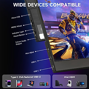 Feiasia Portable monitor 2K 144Hz 16.1 Inch 2560X1440P Portable Gaming Monitor QHD FreeSync 100% sRGB HDR Ultra Slim For Laptop Travel Monitor External Screen PC Xbox PS4-5 Switch With Smart Cover