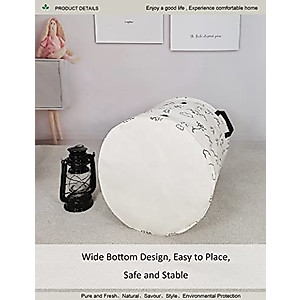 ONOEV Round Fabric Storage Bin,Decorative Basket,Organizer Basket with Handles,for Clothes Storage,books and sundries(Forest deer), 19.7inch(H) x 15.7inch(D)