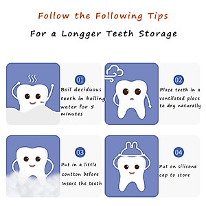 Tiyoha Baby Tooth Box Storage for Childhood Memory Cute Kids Teeth Keepsake Organizer for Baby Meaningful Gifts Choice Children Tooth Fairy Box with Tweezer Lanugo Bottle Write-On Stickers Clear Blue