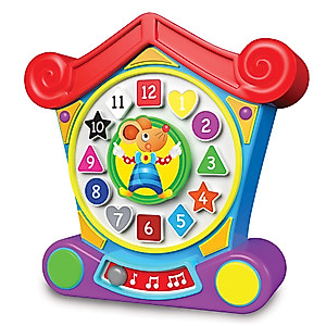 The Learning Journey: Early Learning Hickory Dickory Clock - Three Play Modes to Teach Colors, Numbers, & Shapes with Melodies - for Ages 18+ Months includes Music Player