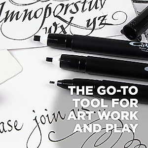 SAKURA Pigma Calligrapher Brush Pens - Archival Black Ink Pens - Pens for Lettering and Modern Calligraphy - Black Ink - 1 mm, 2 mm, & 3 mm Nibs - 3 Pack