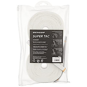Dunlop Sports unisex adult 30-Grip Roll Tennis overgrips, White, 30-Pack US