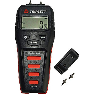 Triplett MS100 Pin Moisture Meter for Wood and Building Materials with Audible Indicator