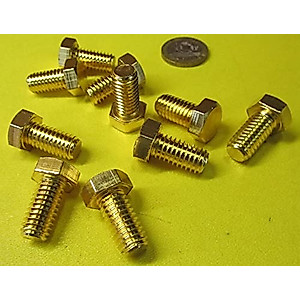 Brass Hex Head Bolts FT 3/8"-16 Thread x .750" Long 10 pcs