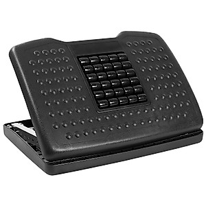 Mount-It! Adjustable Footrest with Massaging Bead | Adjustable Height and Tilt Office Foot Rest Stool for Under Desk Support | 5 Height Settings, 3 Tilt Settings | Black