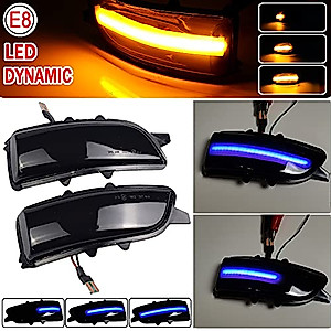 Hacreyatu For-Volvo C30 C70 S40 S60 V40 V50 V70 2008-2010 Dynamic Side Wing LED Turn Signal Blinker(Blue)