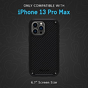Pelican Shield Kevlar - iPhone 13 Pro Max Case/iPhone 12 Pro Max Case [21FT Military Grade Drop Protection] [Wireless Charging Compatible] Protective Cover with Belt Clip Holster Kickstand - Black