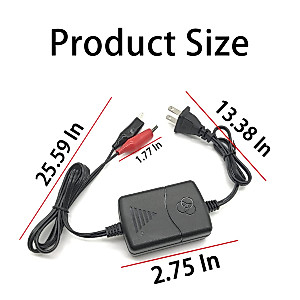 12V Sealed Lead Acid Battery Charger, 1300mA SLA Charger Adapter, Short Circuit Protection and LED Indicator Light, Automotive Accessories for Car, SUV, Tractor, Motorcycle