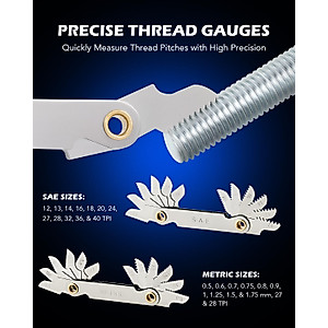 OMT SAE & Metric Tap and Die Set 80pcs | SAE Thread Types: NC, NF, NPT | Tap Die Set Metric SAE Standard for Cutting External and Internal Threads
