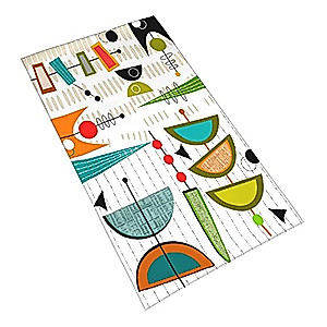 COVASA Geometry Hand Towels for Bathroom,Set of 2,Mid-Century Modern Abstract #56,Soft Absorbent Small Bath Towel Kitchen Dish Guest Towel for Men Women,Bathroom Decor 15.7"x27.5"