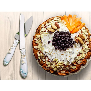 FASHIONCRAFT 2417 Beach Theme Wedding Knife and Cake Server Set – 1, Beach Wedding Favor, Cake Knife and Server Set