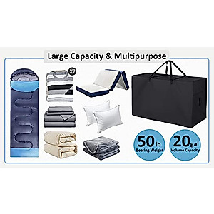 Guisong Folding Mattress Storage Bag, Guisong Carry Case for Tri Fold Mattress with Zipper, Foldable Memory Foam Mattress Carrying Case Fits 3-4 inch Full Twin Queen Trifold Mattress