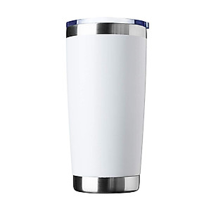 EcoMozz 20oz Tumbler Bulk Stainless Steel Vacuum Insulated Tumblers with Lid Double Wall Travel Mug Durable Powder Coated Coffee Cup, Suitable for Ice Drinks and Hot Beverage (White 1pack)