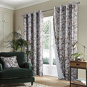 always4u Multi Colour Foil Print Velvet Curtains for Living Room Rainforest Leaves Modern Window Drapes 2 Panels 54 * 84 Silver Velour Curtains