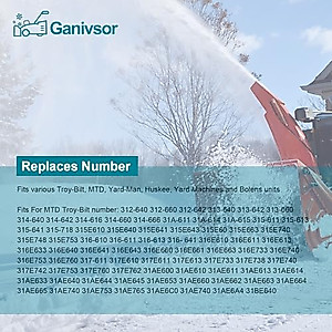 Ganivsor Set of 2 754-0430 954-0430 Snowblower Replacement 3/8" x 35" Two-Stage Snow throwers Auger Belt fits for MTD Cub Cadet Troy Bilt 754-0430A 954-0430A