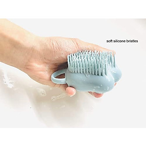 Ctpeng Dog Bath Brush,Soft Pet Shampoo Brush,Cat Massage Brush for Massaging Washing＆Bathing(Blue)