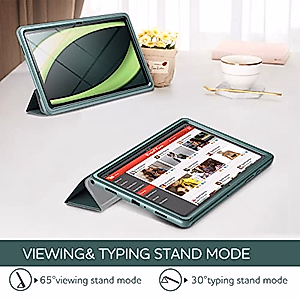 SURITCH Case for Samsung Galaxy Tab A7 10.4" (SM-T500/T505/T507), [Built in Screen Protector][Auto Sleep/Wake] Lightweight Leather Case Full Body Smart Cover with Magnetic Trifold Stand-Midnight Green