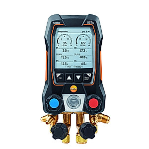 Testo HVAC Measurement Kit with Digital Manifold, Pipe Thermometers, Micron Gauge and Nut Driver