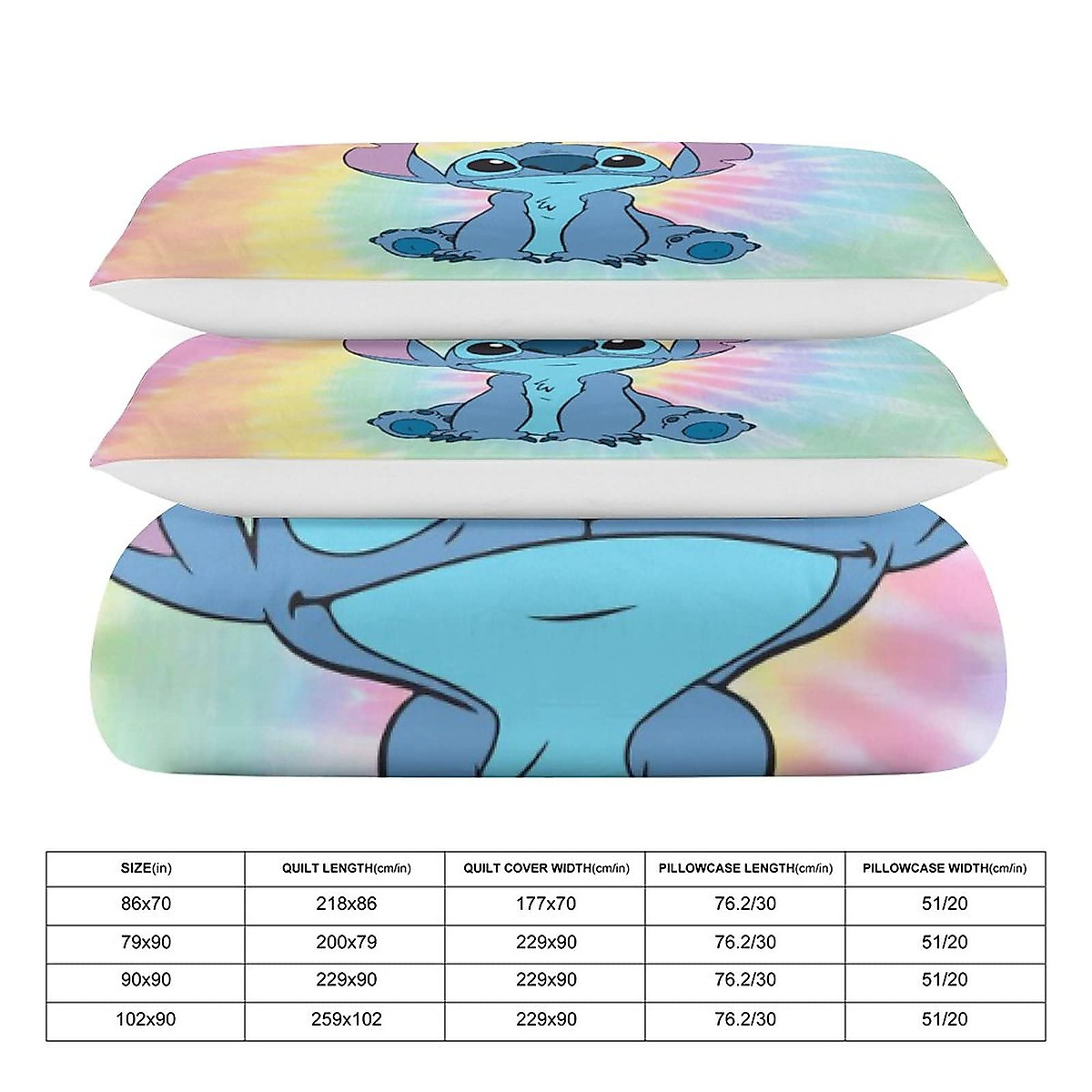 Dxoizyu Anime Bedding Sets Cute Cartoon Printed Duvet Cover Soft Bedroom Bed Decor Gifts for Boys Girls Teens Kids Children 3 Piece with 1 Duvet Cover and 2 Pillowcase Full Size, BED-ST-3