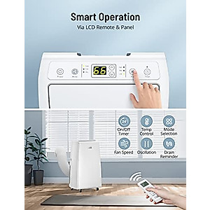 Portable Air Conditioner, Paris Rhône 10000 BTU 3-in-1 Portable Ac Air Conditioner, Fan, Dehumidifier with 3 Fan Speeds, 24H Timer, Remote, Air Conditioner Portable for Room up to 350 Sq. ft