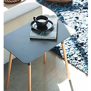 YAMAZAKI home Plain Rectangular Side Table Black,