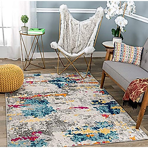 Rugshop Sky Collection Transitional Abstract Area Rug 7'10" x 10' Multi