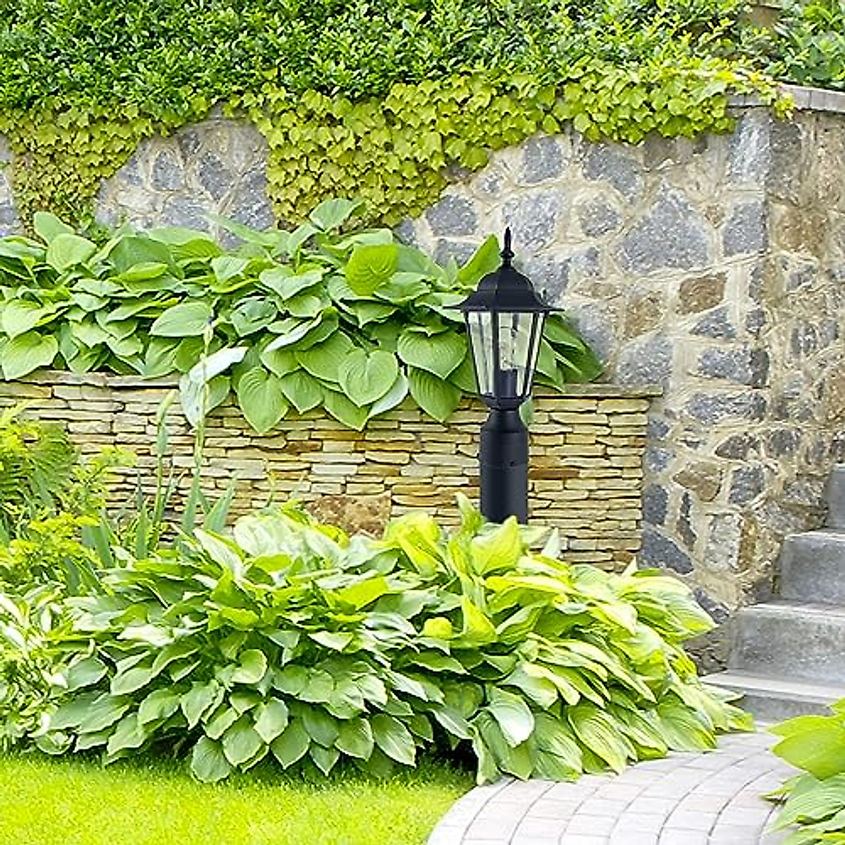 VOLBOZ Outdoor Post Light, Pole Lantern, E26 Base 60W Max, Metal Housing Plus Glass, Wet Location Rated, Bulbs not Included,IP65