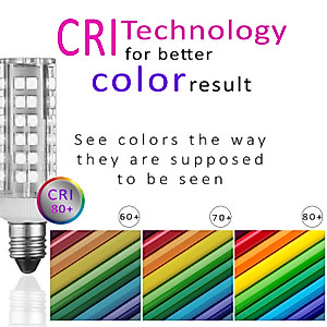 E11 LED Bulbs – 5W - 50W Halogen Replacement - Dimmable - Mini-Candelabra Base Light Bulb - Replaces T4 /T3 JDE11 – Day Light 6000K - for Ceiling Fans, Cabinet Lighting, Sconce & More- 6 Pack