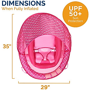 SwimWays Infant Baby Spring Float with Adjustable Sun Canopy - Pink Flower