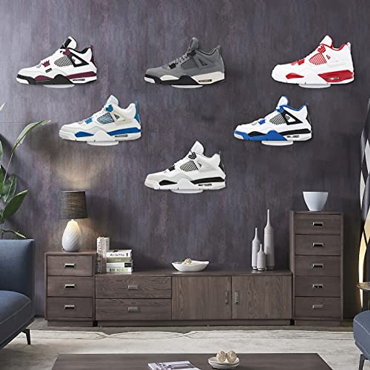 Floating Shoe Display (Wall Mount) for Displaying Shoes,12 Clear Sneaker Shelves to Display and Showcase Your Top Collection Shoes,Shoe Wall Shelf,Hypebeast Room Decor,Shoe Organizer(Set of 12)