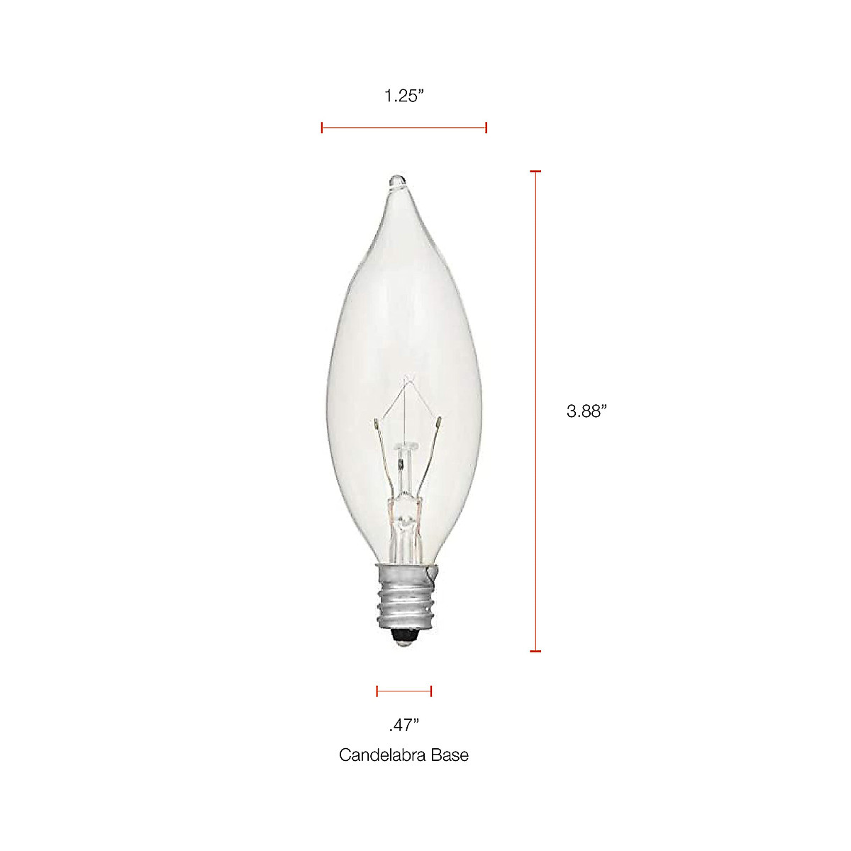 SYLVANIA Double Life Incandescent Light Bulb, B10, 15W, Candelabra Base, 65 Lumens, 3000K, Clear, Soft White - 6 Count (Pack of 1) (15318)