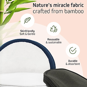 Ecolifestyle Reusable Makeup Remover Pads (20 Pack) - Reusable Cotton Rounds with Laundry Bag & Metal Storage Box | Eco-Friendly, Zero Waste | Bamboo, Terry & Charcoal Washable Face Pads