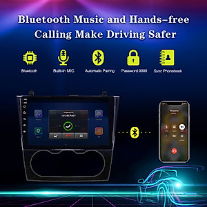 Wizanic 9 Inch HD Touchscreen Android 12 Car Stereo for Nissan Teana Altima 2008-2012 Manual A/C Car Radio Apply CarPlay with GPS Navigation Bluetooth Wi-Fi FM USB