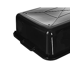 4-Pack Commercial Bus Tubs 8 Litre, Black Plastic Bus Box/Tote, Bus Wash Dish Basin Pans
