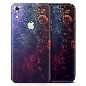 Design Skinz Abstract Fire & Ice V8 Protective Vinyl Decal Wrap Skin Cover Compatible with The Apple iPhone XR (Screen Trim & Back Glass Skin)