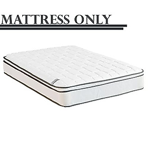Spring Solution, 10-Inch Meduim Plush Eurotop Pillowtop Innerspring Mattress, Full XL