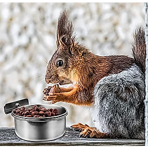 MotBach 3 Pieces Stainless Steel Bird Feeding Dish Cups, Bird Feeder Parrot Food Water Bowls with Clamp, Pet Cage Cups Holder for Bird Parrot Cockatiel Conure Budgies Parakeet Small Animal