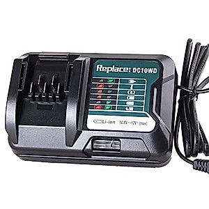 Lilocaja DC10WD 12V CXT Lithium-Ion Battery Charger for Makita 10.8V-12V CXT Lithium-Ion Battery BL1021B BL1041B BL1016, Replaces for Makita 12V Charger DC10SB