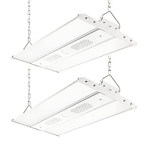 Xbuyee (2 Pack) LED High Bay Shop Light 2FT Commercial 165W 23100 Lumens 5000K 100-277V Dimmable, Linear Hanging Bay Lights for Warehouse Workshop Supermarket Stadium, Power Tunable 165W/110W/80W
